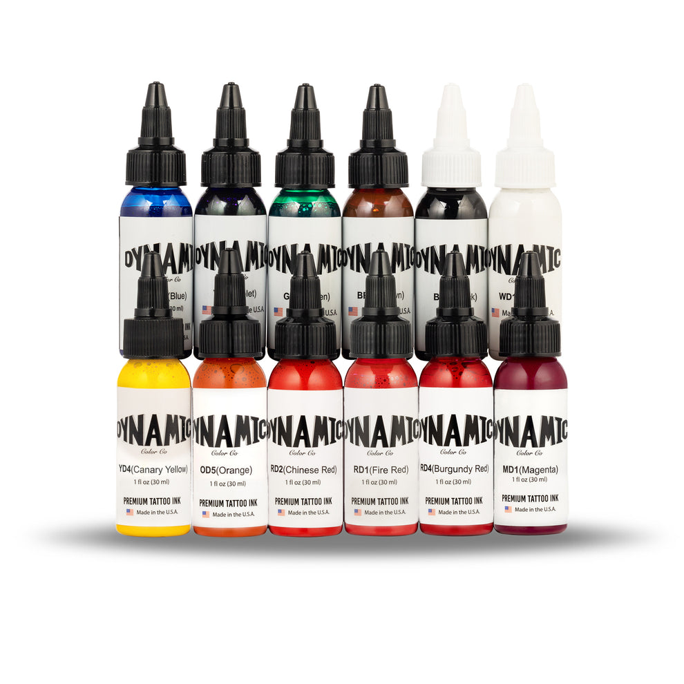 Dynamic OG Tattoo Ink Supply Color Set - 1 oz. Bottles